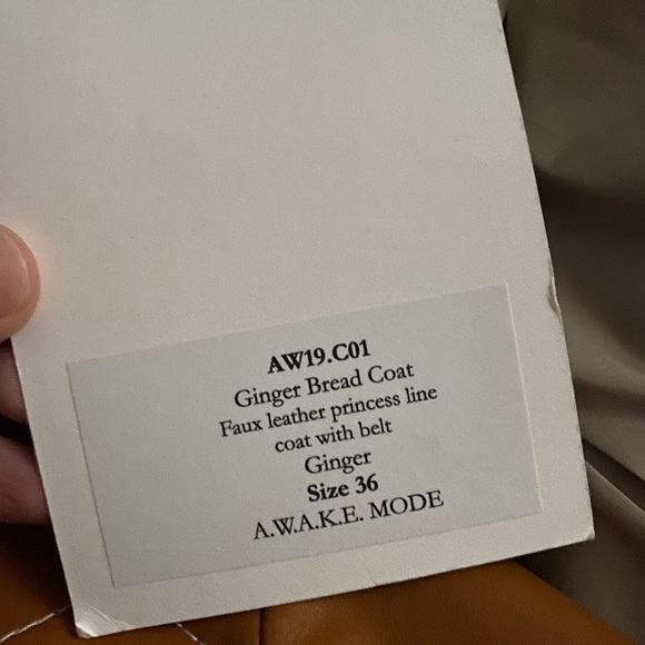 Awake | Jackets & Coats | Awake Mode Faux Leather Belted Trench Nwt S ...